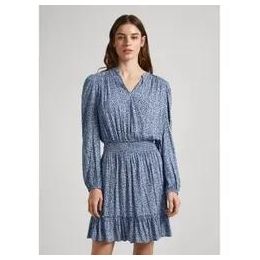 Pepe Jeans f&uuml;r Damen. PL953408 Kleid Jara blau (S), L&auml;ssig, Viskose, Langarm