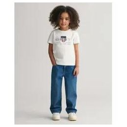 Gant Unisex f&uuml;r Kinder. 810308 Blaue Relaxed Fit Jeans (5/6a&ntilde;os= 110/116cm), L&auml;ssig, Baumwolle, Kinderbekleidung