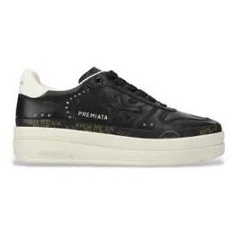 Premiata f&uuml;r Damen. MICOL Micol Leder Sneakers schwarz (37), 3 bis 5 cm, Schn&uuml;rsenkel, L&auml;ssig