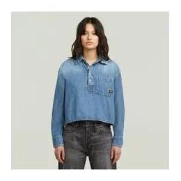 G-Star Raw G-Star f&uuml;r Damen. D26297-D946-H166 Hemd Boxy Day blau (S), L&auml;ssig, Langarm, Bio-Baumwolle, Nachhaltig