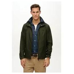 Superdry f&uuml;r Herren. M5012163A Windbreaker Jacke ohne Logo und Kapuze gr&uuml;n (S), L&auml;ssig, Polyester