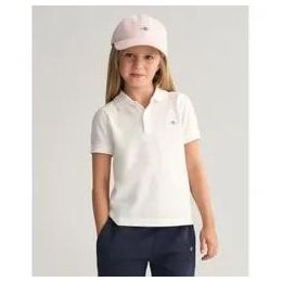 Gant Unisex f&uuml;r Kinder. 802546 Shield Kids wei&szlig;es Piqu&eacute;-Poloshirt (5/6a&ntilde;os= 110/116cm), L&auml;ssig, Baumwolle, Kurzarm, Kinderbekleidung