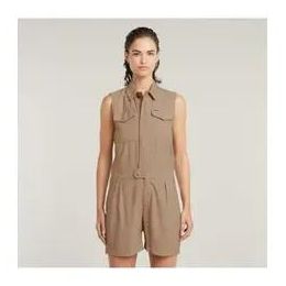 G-Star Raw G-Star f&uuml;r Damen. D26009-D522-C626 Sommerlicher taupefarbener Jumpsuit (XL), L&auml;ssig, Viskose, &Auml;rmellos / Hosentr&auml;ger