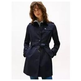 Tommy Hilfiger f&uuml;r Damen. WW0WW24966 Heritage Einreihiger Trenchcoat navy (M), L&auml;ssig, Baumwolle, Langarm, Marine