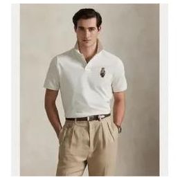 Polo Ralph Lauren f&uuml;r Herren. 710P00082001 Custom Slim Fit Polo mit Polob&auml;r wei&szlig; (L), L&auml;ssig, Baumwolle, Kurzarm