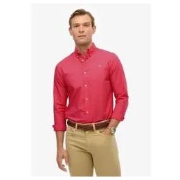 Superdry f&uuml;r Herren. M4011037A Klassisches Oxford-Hemd rosa (S), L&auml;ssig, Baumwolle, Langarm