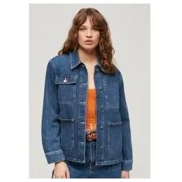 Superdry f&uuml;r Damen. W5011677A Jeansjacke Chore blau (XS), L&auml;ssig, Baumwolle, Denim, Langarm