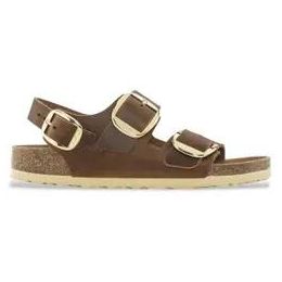 Birkenstock f&uuml;r Damen. 1024067 Braune Milano Ledersandalen (36), Wohnung, Schnalle, L&auml;ssig