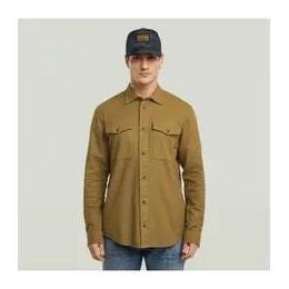 G-Star Raw G-Star f&uuml;r Herren. D24963-D454-B570 Braunes Marine Slim Hemd (XL), L&auml;ssig, Baumwolle, Langarm, Nachhaltig, Recycelte Baumwolle