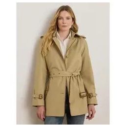 Lauren Ralph Lauren f&uuml;r Damen. 297979525001 Beigefarbener Trenchcoat mit Kunstfellbesatz (XL), L&auml;ssig, Polyester