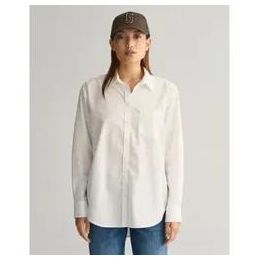 Gant f&uuml;r Damen. 4300212 Relaxed Fit Hemd aus wei&szlig;er Popeline (38), L&auml;ssig, Baumwolle, Langarm