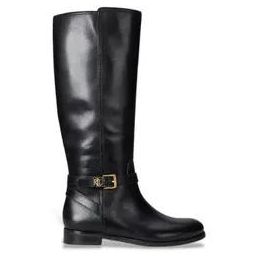 Lauren Ralph Lauren f&uuml;r Damen. 802967769001 Brooke II Stiefel aus br&uuml;niertem Leder schwarz (36), Wohnung, Rei&szlig;verschluss, L&auml;ssig