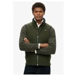 Superdry f&uuml;r Herren. M5012157A Estate Fleece-Weste gr&uuml;n (M), L&auml;ssig, Recyceltes Polyester, Nachhaltig