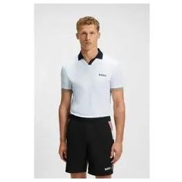 BOSS f&uuml;r Herren. 50543348 Polo Palle wei&szlig; (M), L&auml;ssig, Sportlich, Multisport, Polyester, Kurzarm