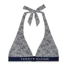 Tommy Hilfiger f&uuml;r Damen. UW0UW05945 Original gepolstertes navyfarbenes Bikinioberteil (S), Strandbekleidung, Nylon, Marine