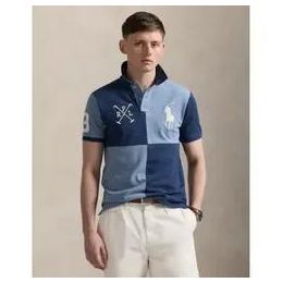 Polo Ralph Lauren f&uuml;r Herren. 710978081001 Custom Slim Fit Polohemd mit Big Pony blau (L), L&auml;ssig, Baumwolle, Kurzarm