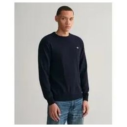 Gant f&uuml;r Herren. 87211 Marineblauer Pullover mit Rundhalsausschnitt (3XL), L&auml;ssig, Wolle, Langarm