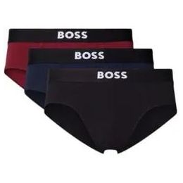 BOSS f&uuml;r Herren. 50546561 Set mit 3 Slips Eine rot, schwarz, marineblau (XL), Heimtextilien, Mehrfarbig, Baumwolle