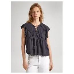 Pepe Jeans f&uuml;r Damen. PL304815 Bluse Dorotea grau (S), L&auml;ssig, Baumwolle, Kurzarm