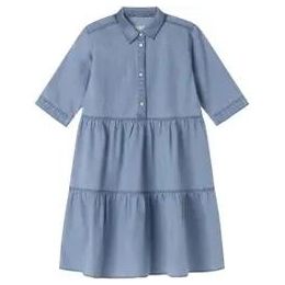 Pepe Jeans f&uuml;r M&auml;dchen. PG951687 Amina Kleid blau (8a&ntilde;os= 128cm), L&auml;ssig, Baumwolle, Kurzarm, Kinderbekleidung