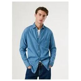Pepe Jeans f&uuml;r Herren. PM3090014C0 Classic Slim Hemd blau (M), L&auml;ssig, Baumwolle, Langarm