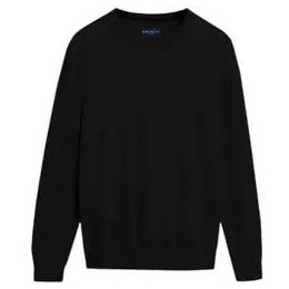 Hackett London f&uuml;r Herren. HM7000143 Einfarbiger Pullover schwarz (S), L&auml;ssig, Baumwolle