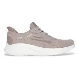Skechers f&uuml;r Damen. 117497 Slip-Ins Bobs Sport Squad Chaos beige Turnschuhe (40), Stoff, 3 bis 5 cm, Keine, L&auml;ssig, Sportlich, Multisport
