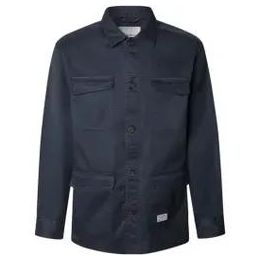 Pepe Jeans f&uuml;r Herren. PM3090822 Channon marineblaues Hemd (S), L&auml;ssig, Baumwolle, Langarm