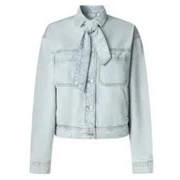 Pepe Jeans f&uuml;r Damen. PL4024330 Jacke mit blauem Halstuch (S), L&auml;ssig, Baumwolle, Denim
