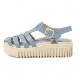 art f&uuml;r Damen. 1157521XP003_0B0 Ledersandalen 1575 Brighton blau (39), 3 bis 5 cm, Schnalle, L&auml;ssig