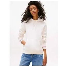 Tommy Hilfiger Tommy Jeans f&uuml;r Damen. DW0DW21963 Sweatshirt mit Kapuze und wei&szlig;em linearen Logo (M), L&auml;ssig, Baumwolle