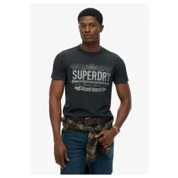 Superdry f&uuml;r Herren. M1012229A Heritage-T-Shirt schwarz (S), L&auml;ssig, Baumwolle, Kurzarm
