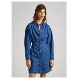 Pepe Jeans f&uuml;r Damen. PL953449 Julie Kleid blau (XS), L&auml;ssig, Baumwolle, Denim, Langarm, Nachhaltig