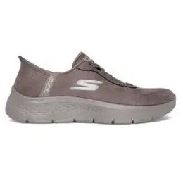 Skechers f&uuml;r Damen. 124837 Pantoletten Go Walk Flex Mali braun Leder Pantoffeln (40), Wohnung, Keine, L&auml;ssig