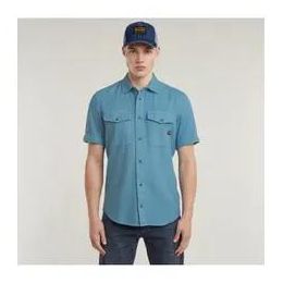 G-Star Raw G-Star f&uuml;r Herren. D19751-D454-H055 Marine Slim Hemd blau (XL), L&auml;ssig, Kurzarm, Bio-Baumwolle, Nachhaltig