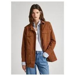 Pepe Jeans f&uuml;r Damen. PL402362 Braunes Theresa-Jackett (S), L&auml;ssig, Baumwolle