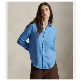 Polo Ralph Lauren f&uuml;r Damen. 211970730510 Classic Fit Leinenhemd blau (XS), L&auml;ssig, Langarm