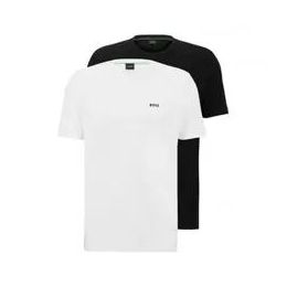 BOSS f&uuml;r Herren. 50478019 Pack 2 Logo-T-Shirts schwarz, wei&szlig; (XXL), L&auml;ssig, Kurzarm, Bio-Baumwolle, Nachhaltig