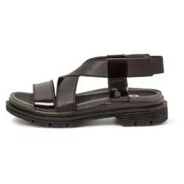 art f&uuml;r Damen. 115531101003_001 Ledersandalen 1553 Birmingham schwarz (39), Wohnung, Klettverschluss, L&auml;ssig