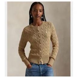 Polo Ralph Lauren f&uuml;r Damen. 211971868502 Baumwollstrickjacke aus beigefarbenem, ecrufarbenem Baumwolljersey (XL), L&auml;ssig, Baumwolle