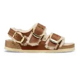 Birkenstock f&uuml;r Damen. 1025455 Braune Milano Sandalen mit gro&szlig;er Schnalle (39), Wohnung, L&auml;ssig
