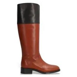 ALPE f&uuml;r Damen. 534208 Couture Lederstiefel braun, schwarz (37), 3 bis 5 cm, Rei&szlig;verschluss, L&auml;ssig