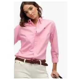 Superdry f&uuml;r Damen. W4010565A Schmal geschnittenes Oxford-Hemd rosa (XL), L&auml;ssig, Baumwolle, Langarm