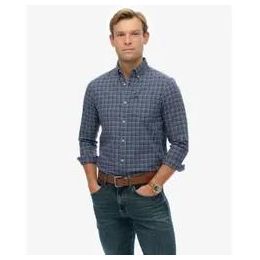 Superdry f&uuml;r Herren. M4011042A Premium Check Oxford Hemd blau (XXL), L&auml;ssig, Baumwolle, Langarm