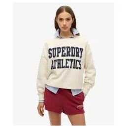 Superdry f&uuml;r Damen. W2012441A Entspanntes Sweatshirt mit Applikationen in Beige (M), L&auml;ssig, Baumwolle, Langarm