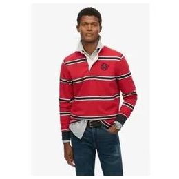 Superdry f&uuml;r Herren. M6010909A Vintage Athletic Eagle rotes Poloshirt (S), L&auml;ssig, Baumwolle, Langarm