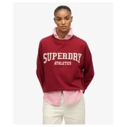 Superdry f&uuml;r Damen. W2012441A Sweatshirt Relaxed Applique rot (M), L&auml;ssig, Baumwolle, Bordeaux