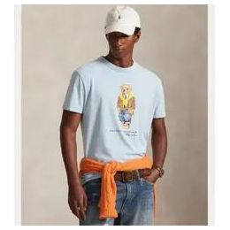 Polo Ralph Lauren f&uuml;r Herren. 710P07347001 Bear Custom Slim Fit Polohemd blau (XL), L&auml;ssig, Baumwolle, Kurzarm