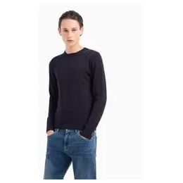 A|X Armani Exchange f&uuml;r Herren. 8NZM3AZM8AZ1510 Marineblauer Pullover aus weichem Garn (L), L&auml;ssig, Wolle