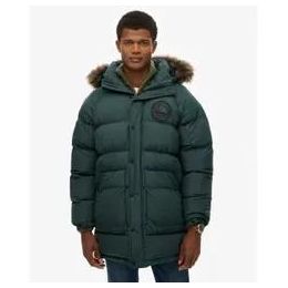 Superdry f&uuml;r Herren. M5012208A Langer Parka Everest Baffled gr&uuml;n (L), L&auml;ssig, Polyester